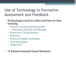 Assessment & Feedback Literature Review | PPT