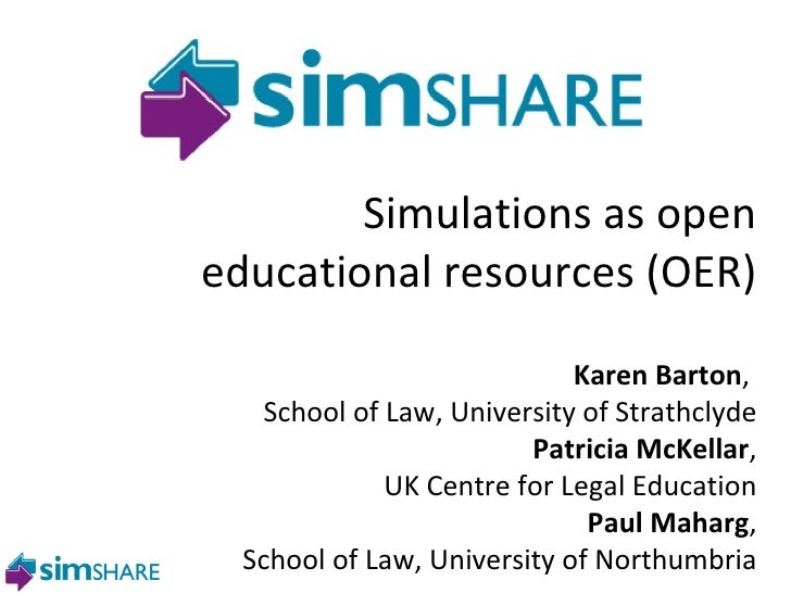 Simshare: simulations as open educational resources