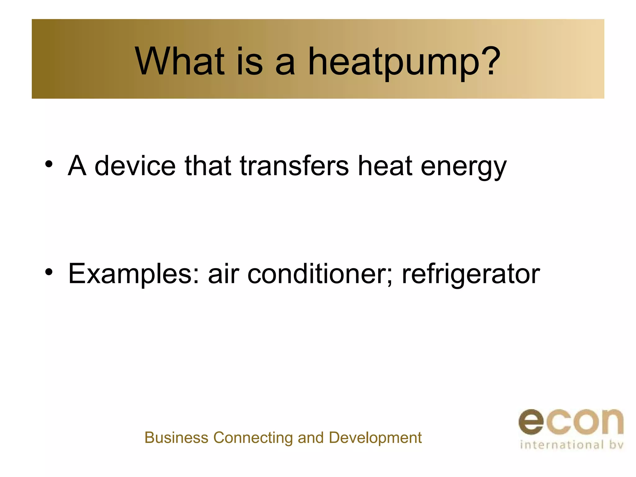 Introduction to heat pumps | PPT
