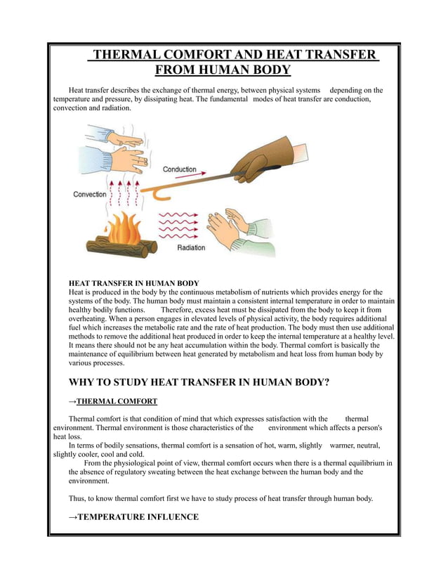 Human body heat transfer | PDF