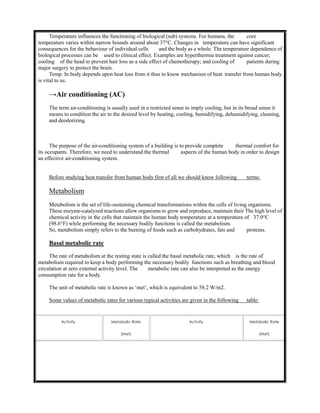 Human body heat transfer | DOCX