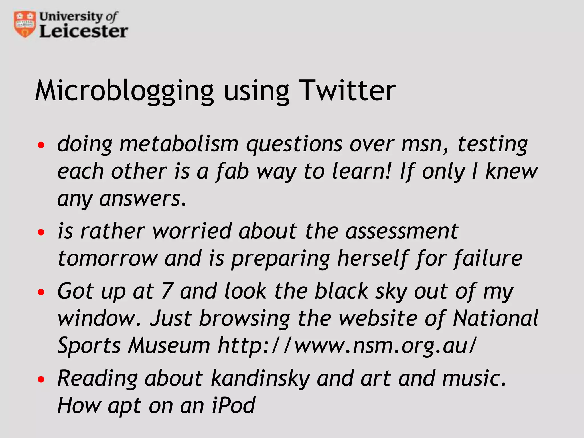 Student Microblogging And Recording Timelines (SMART) | PPTX