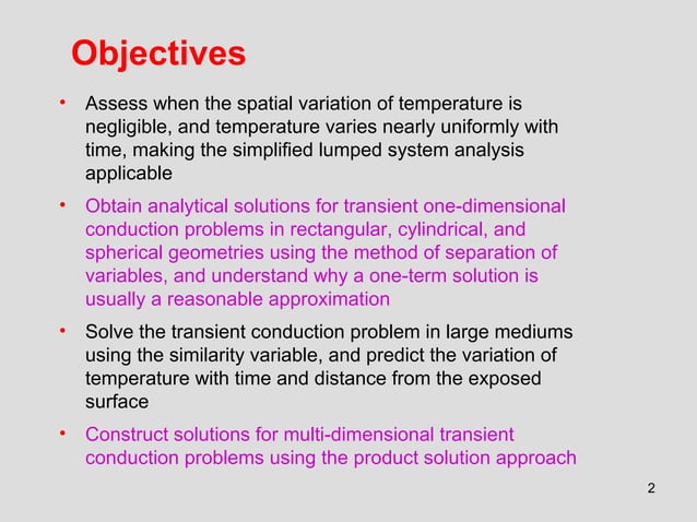 Chapter 4 TRANSIENT HEAT CONDUCTION | PPT | Physics | Science