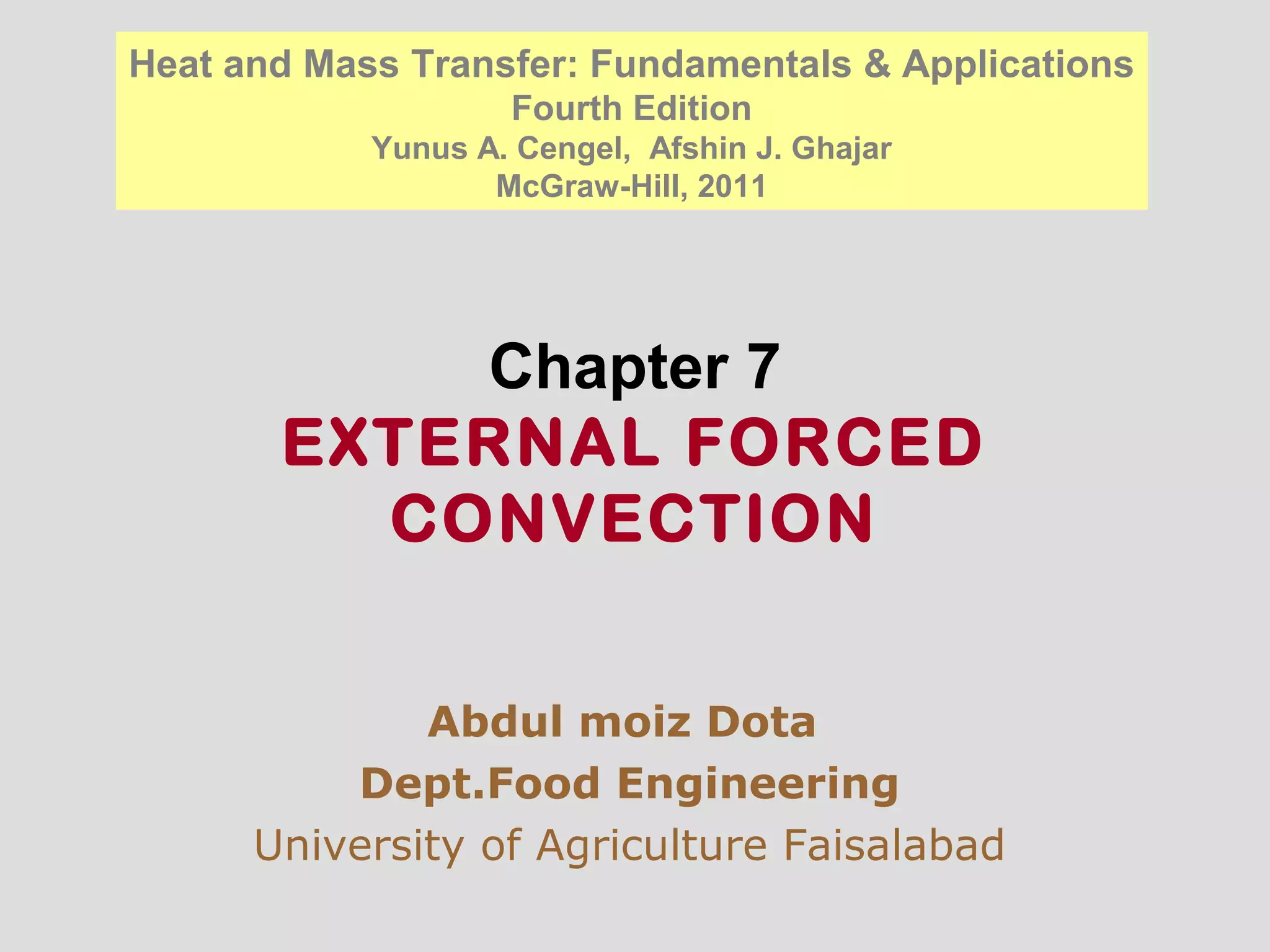 Chapter 7 EXTERNAL FORCED CONVECTION | PPT