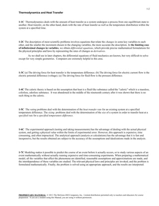 Heat 4e sm_chap01 | PDF