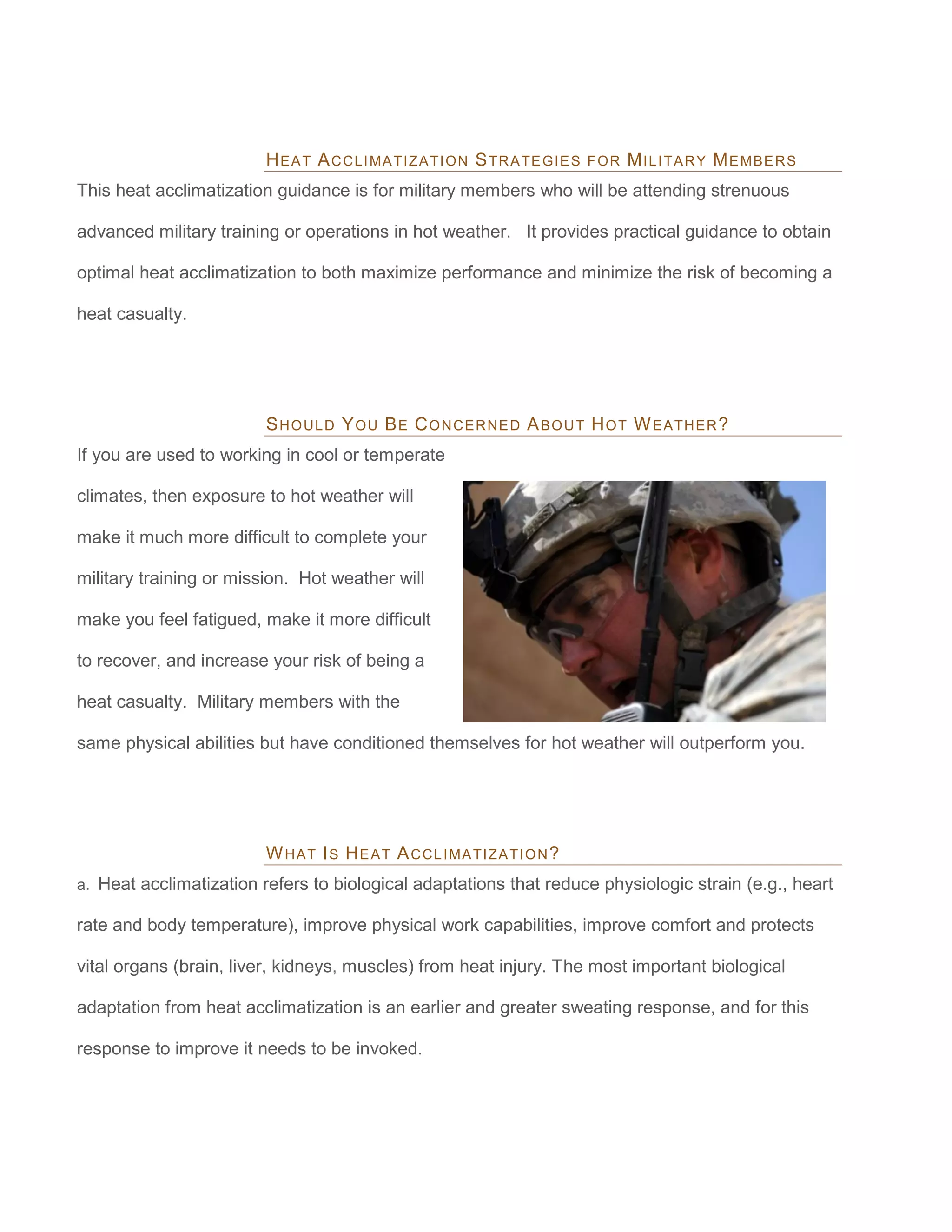 Heat acclimatization guide 2011 | PDF