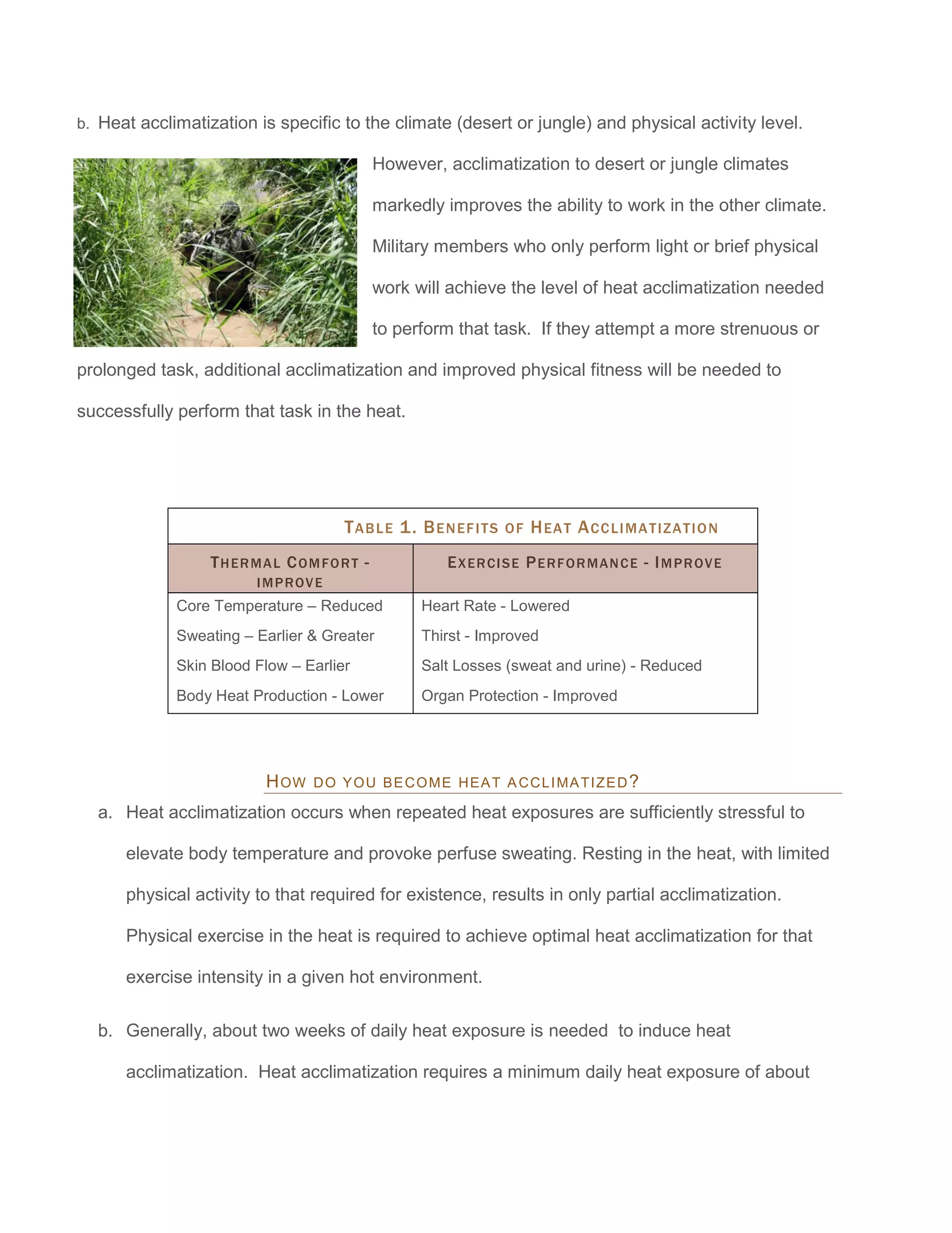 Heat acclimatization guide 2011 | PDF