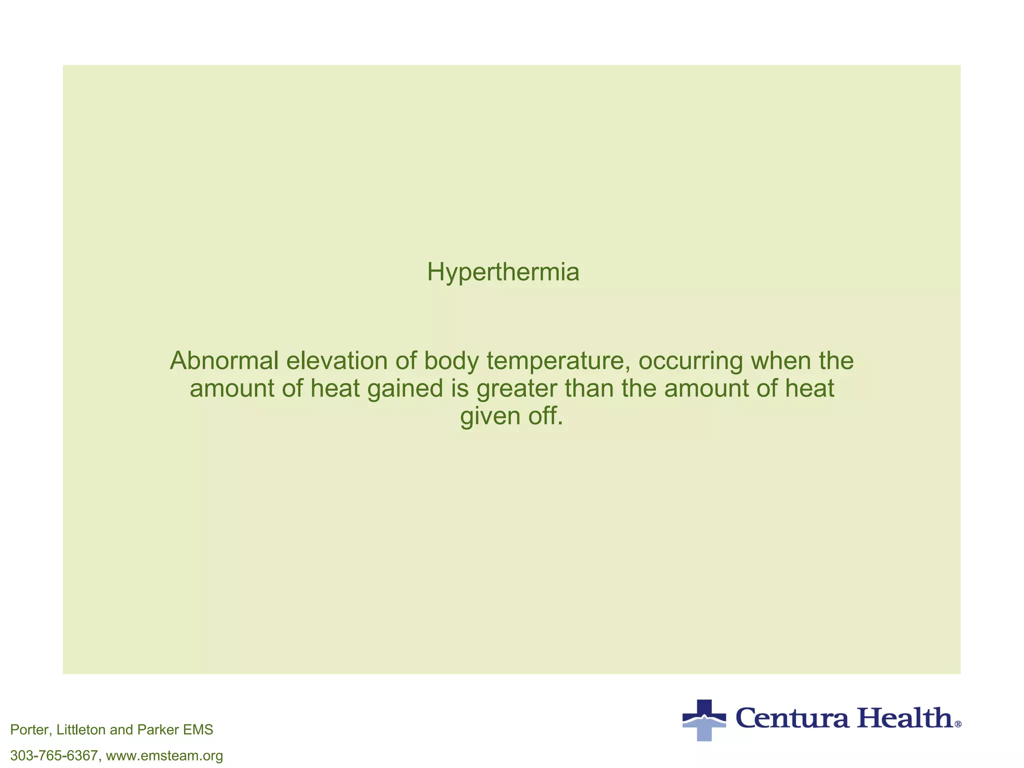 Heat And Cold Emergencies for EMS | PPT