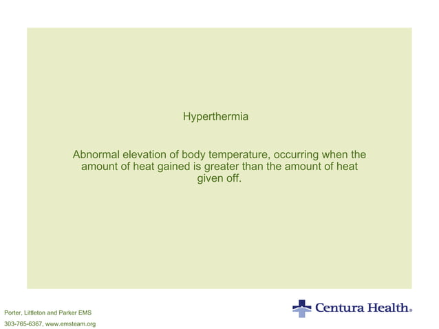 Heat And Cold Emergencies for EMS | PPT | Medical Health