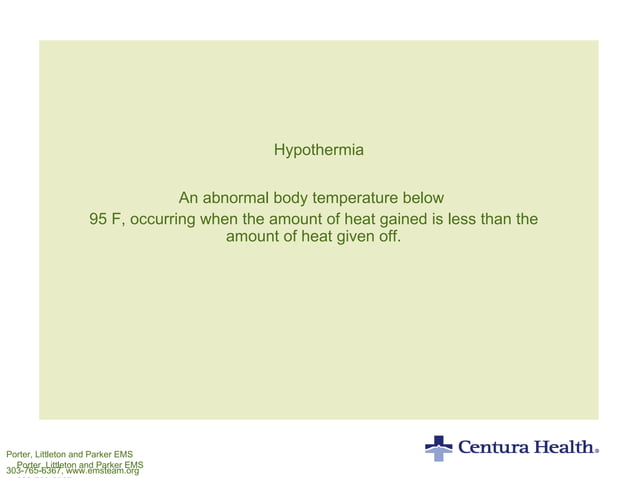 Heat And Cold Emergencies for EMS | PPT | Medical Health