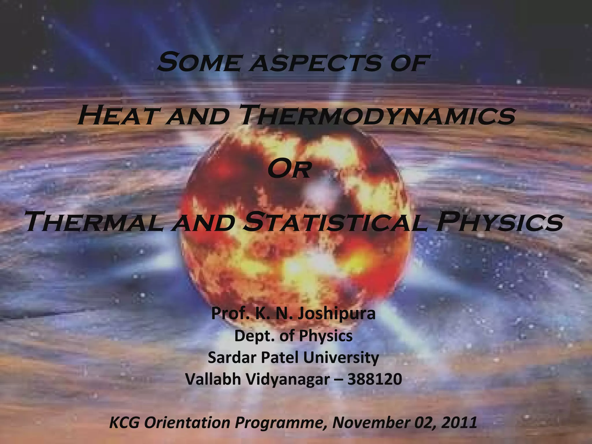Heat and thermodynamics | PPT