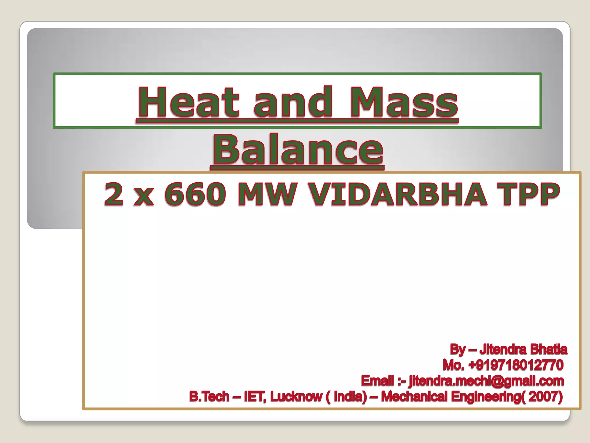 Heat balance diagram | PPTX