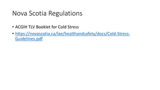 Heat Cold Stress Burns for occupational health and safety management | PPTX