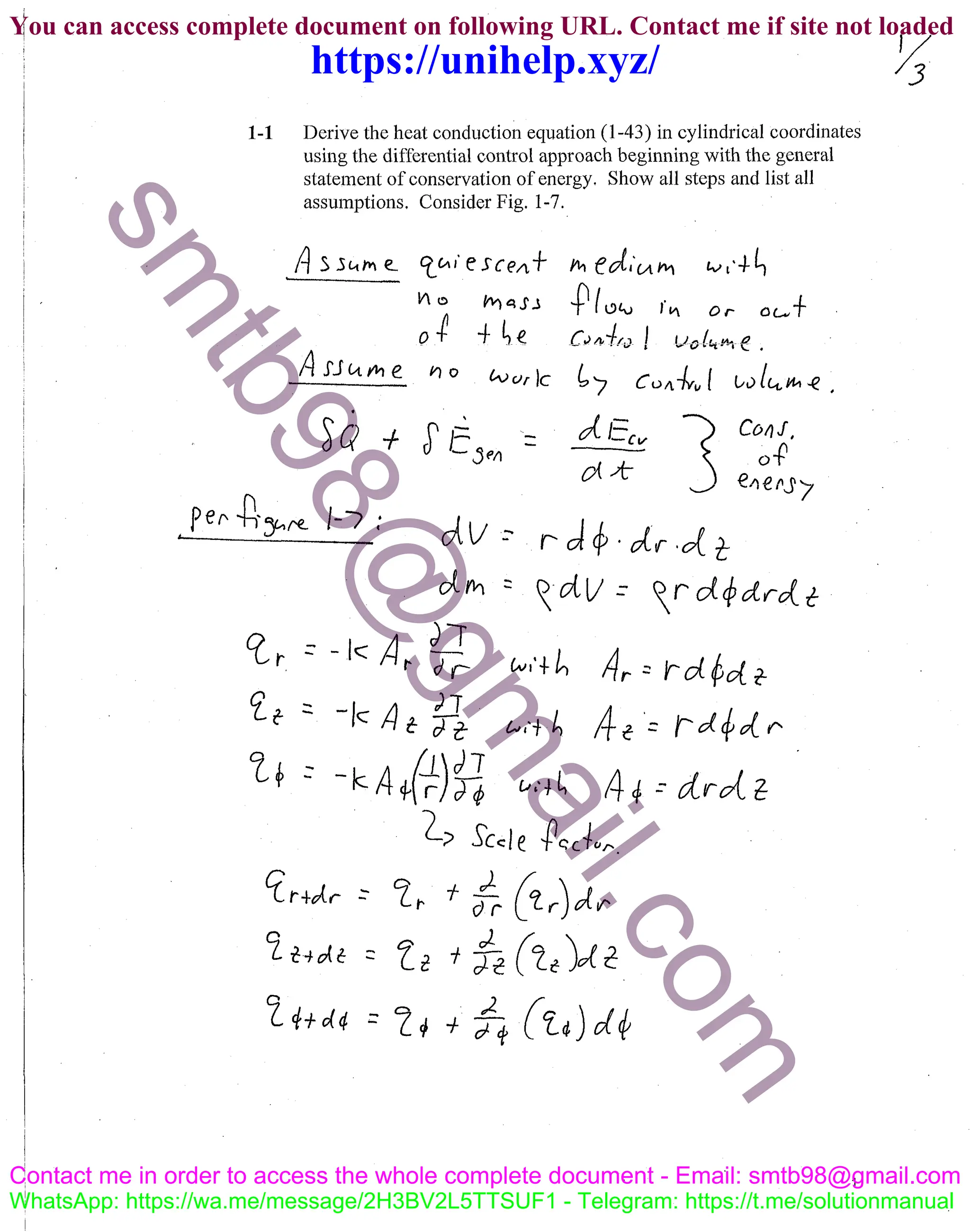 Answers to Problems in Heat Conduction (3rd Edition) by David Hahn ...