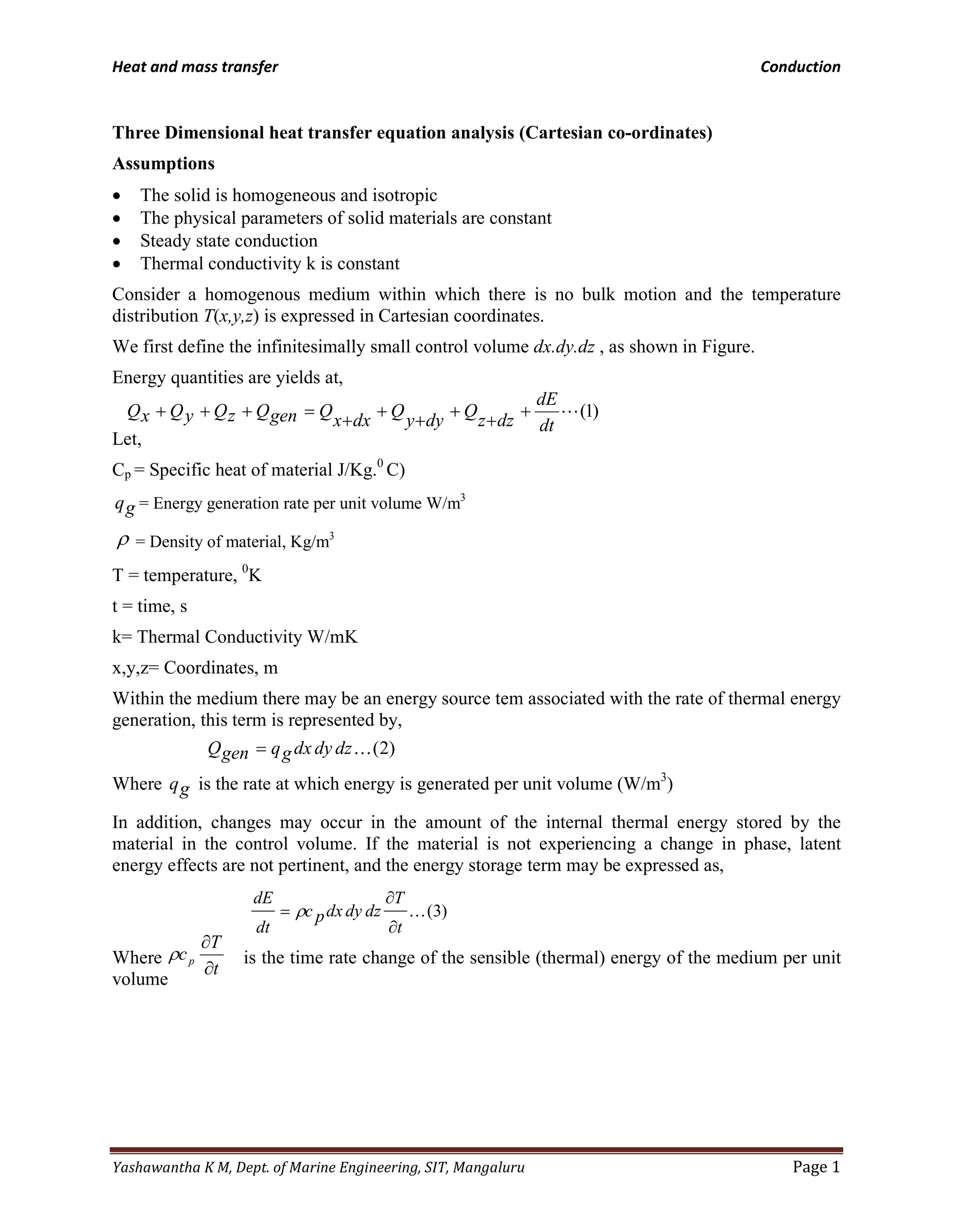Heat conduction equation | PDF