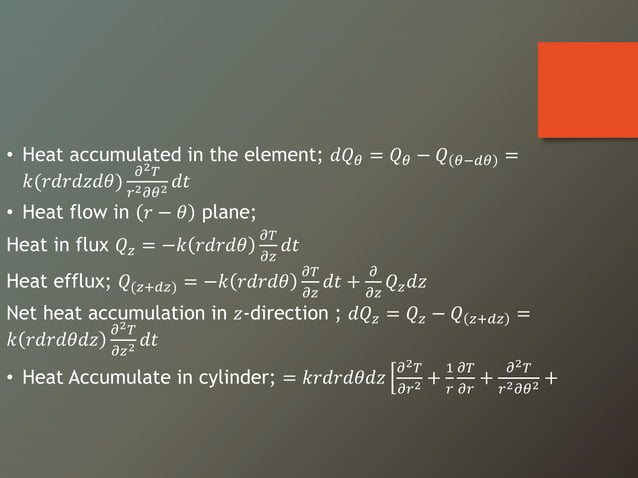 Heat Conduction Equation Pptx Physics Science