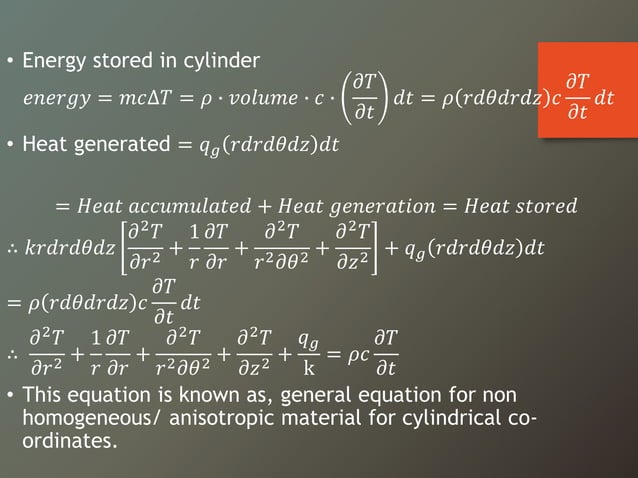 Heat Conduction Equation Pptx Physics Science