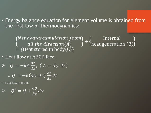 Heat conduction equation | PPTX | Physics | Science