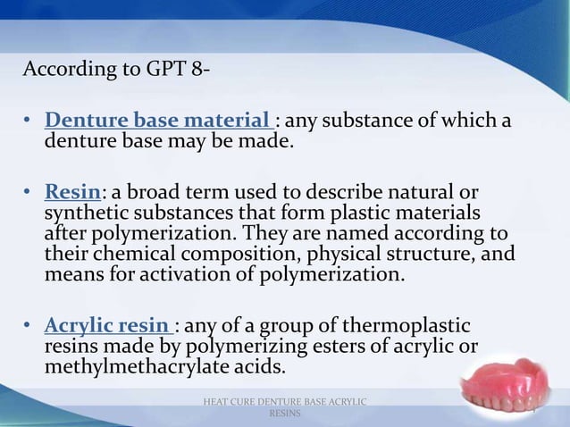 Heat cure acrylic | PPTX