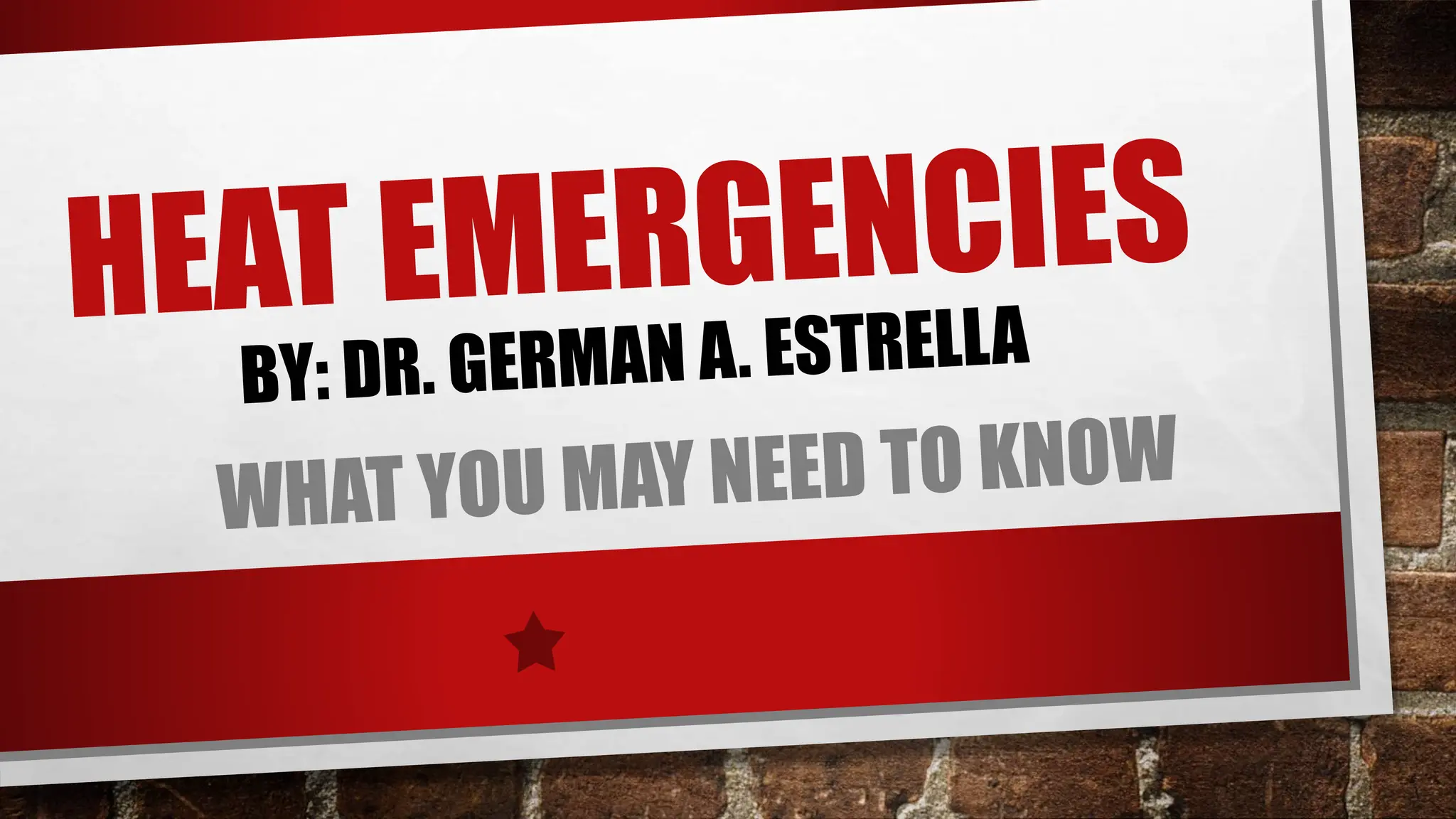 Most common HEAT EMERGENCIES and their management.pptx