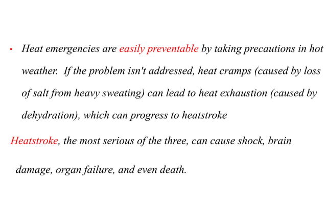 Heat emergencies (ayoub) | PPTX | First Aid | Injuries