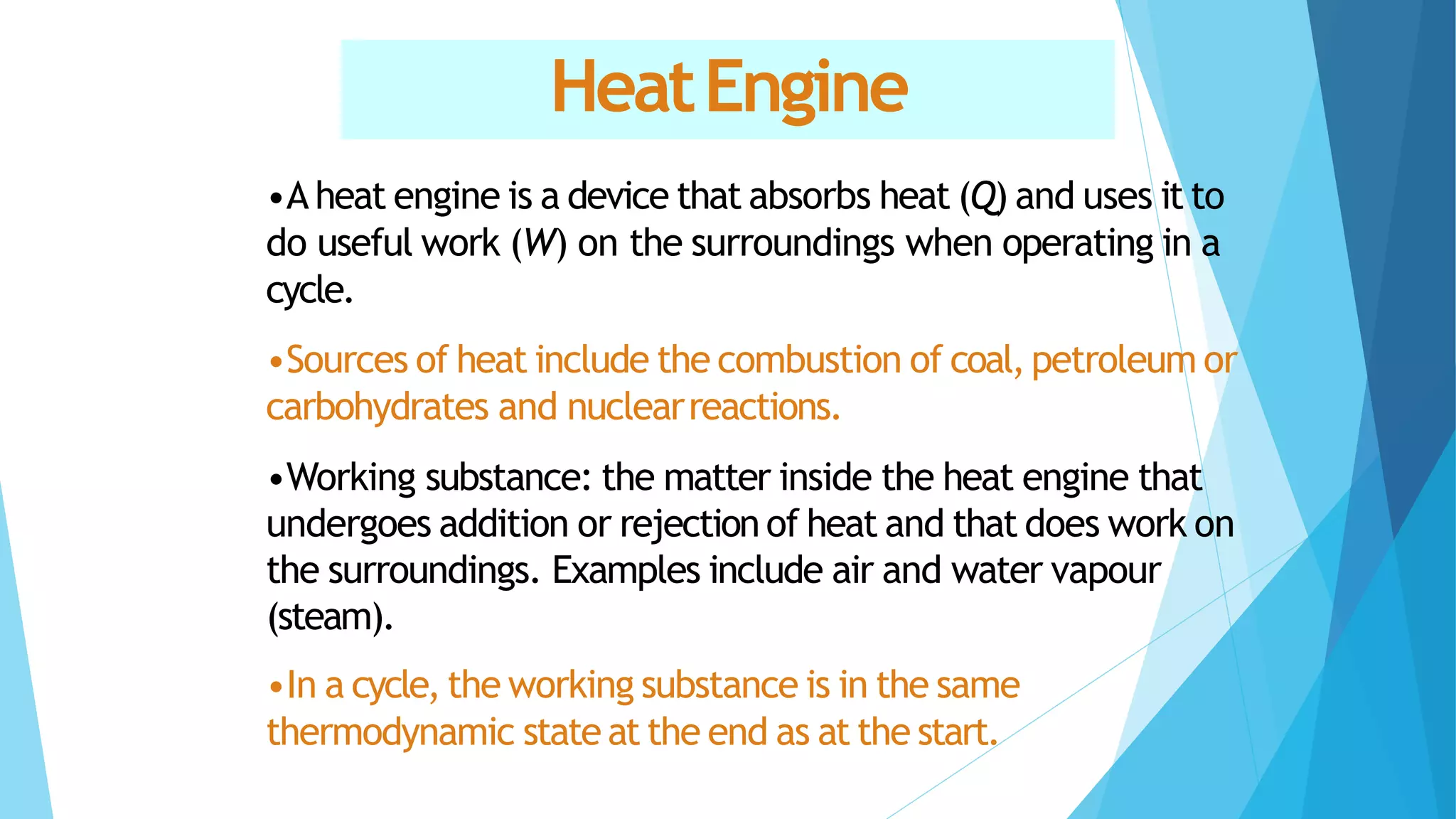 Heat engine thermodynamics for basic mechanical engineering | PPTX