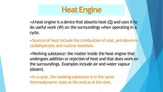 Heat engine and their thermodynamics system | PPTX