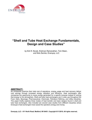 Heat Exchange Fundamentals for Shell and Tube Units | PDF | Chemistry | Science