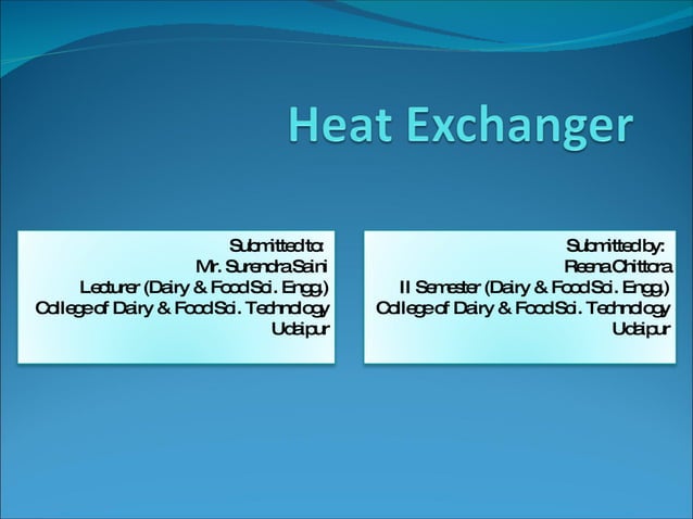 Heat Exchanger | PPT