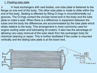 HEAT EXCHANGER Tube heat exchangers and floating head heat exchangers.ppt