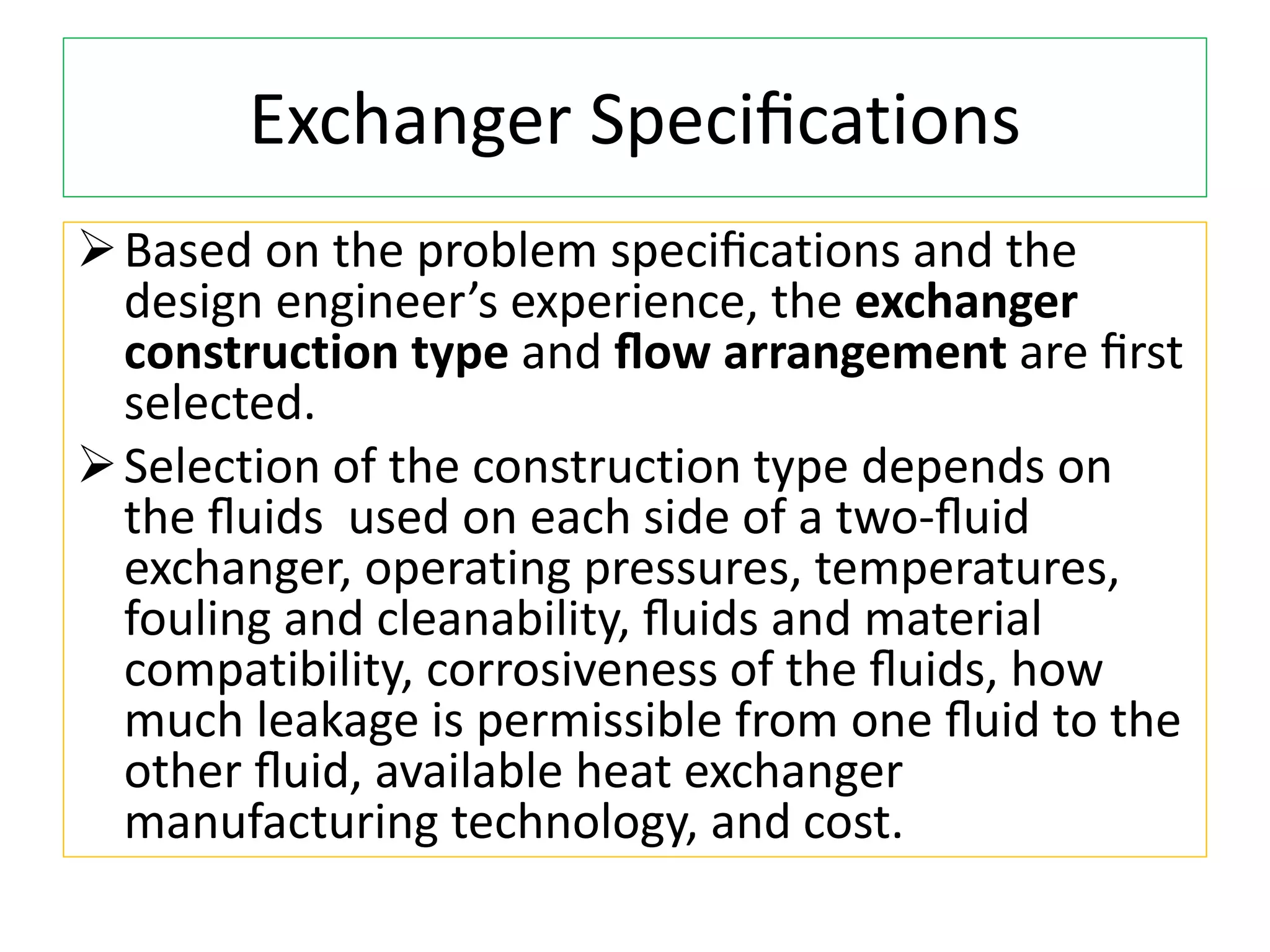 Heat exchanger design. | PPTX