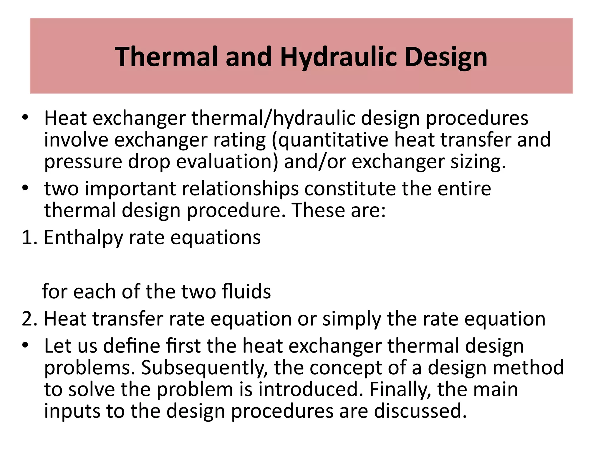Heat exchanger design. | PPTX