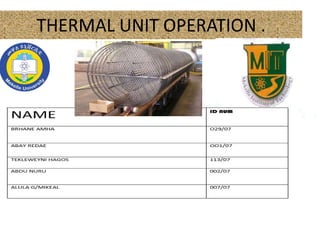 Heat exchanger design. | PPTX