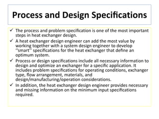 Heat exchanger design. | PPTX