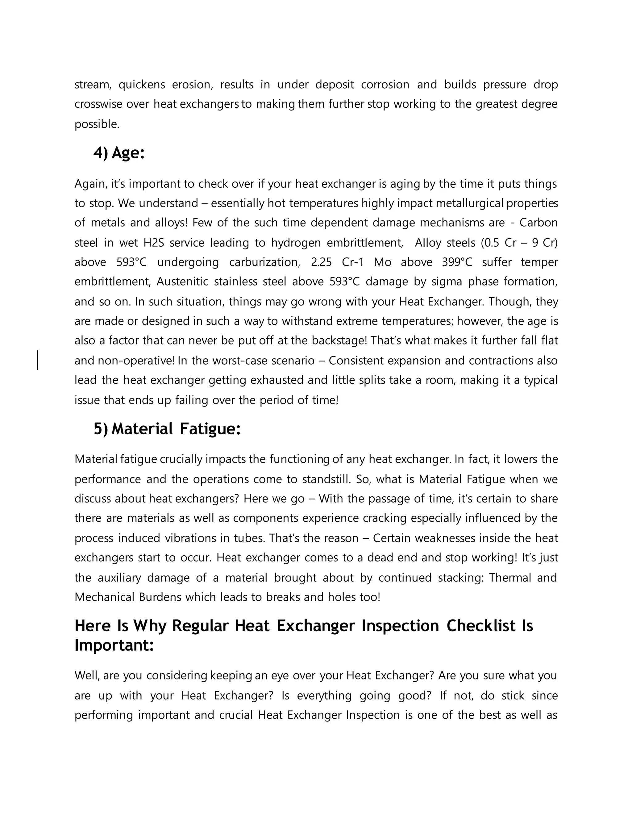 Detailed Explanation of Heat Exchangers Failures | DOCX