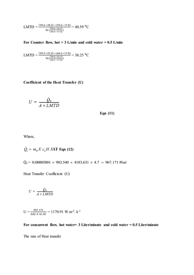 Heat exchanger lab 2 | DOCX | Chemistry | Science