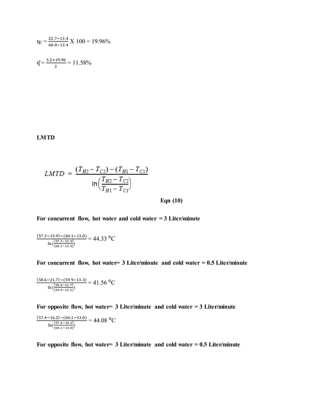 Heat exchanger lab 2 | DOCX | Chemistry | Science