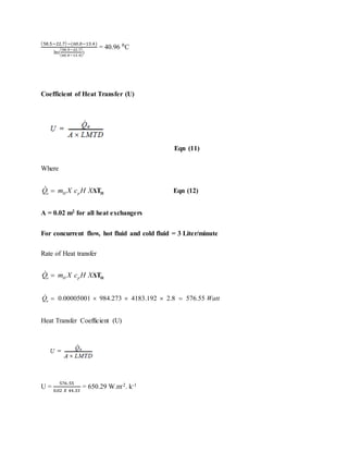 Heat exchanger lab 2 | DOCX