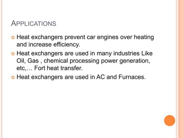Heat exchanger ppt | PPTX | Chemistry | Science