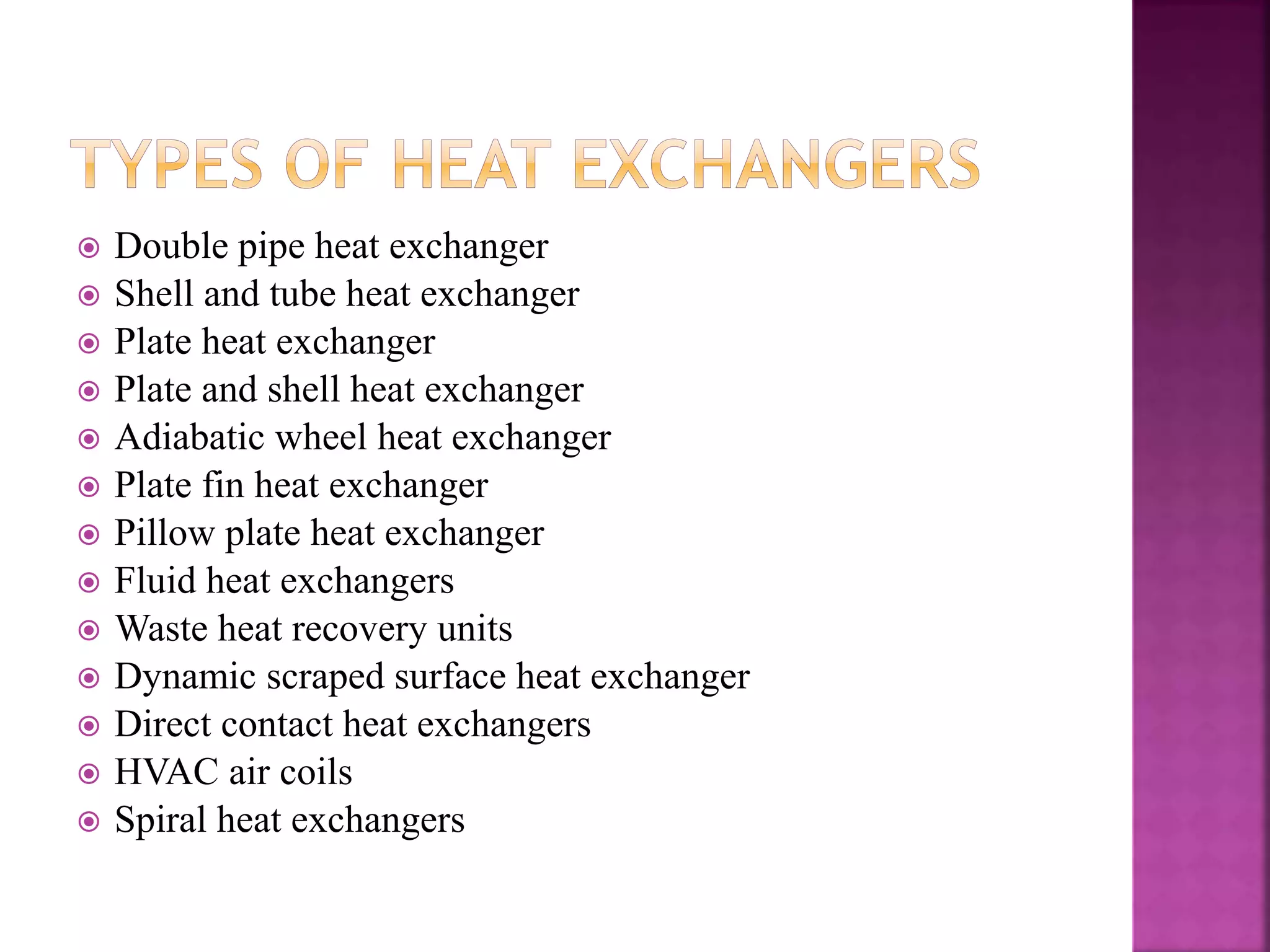 Heat exchangers and types | PPTX