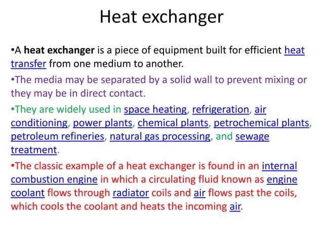 Heat Exchangers, Its types and classifications. functioning of each type | PPT