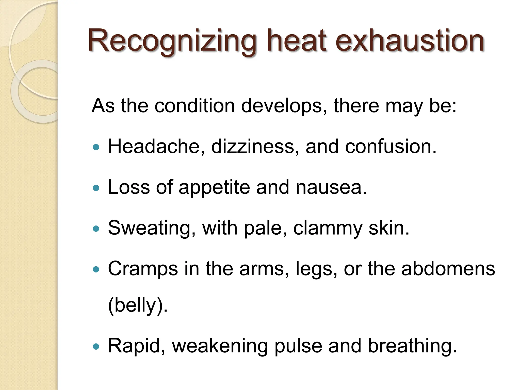 Heat exhaustion........................... | PPT