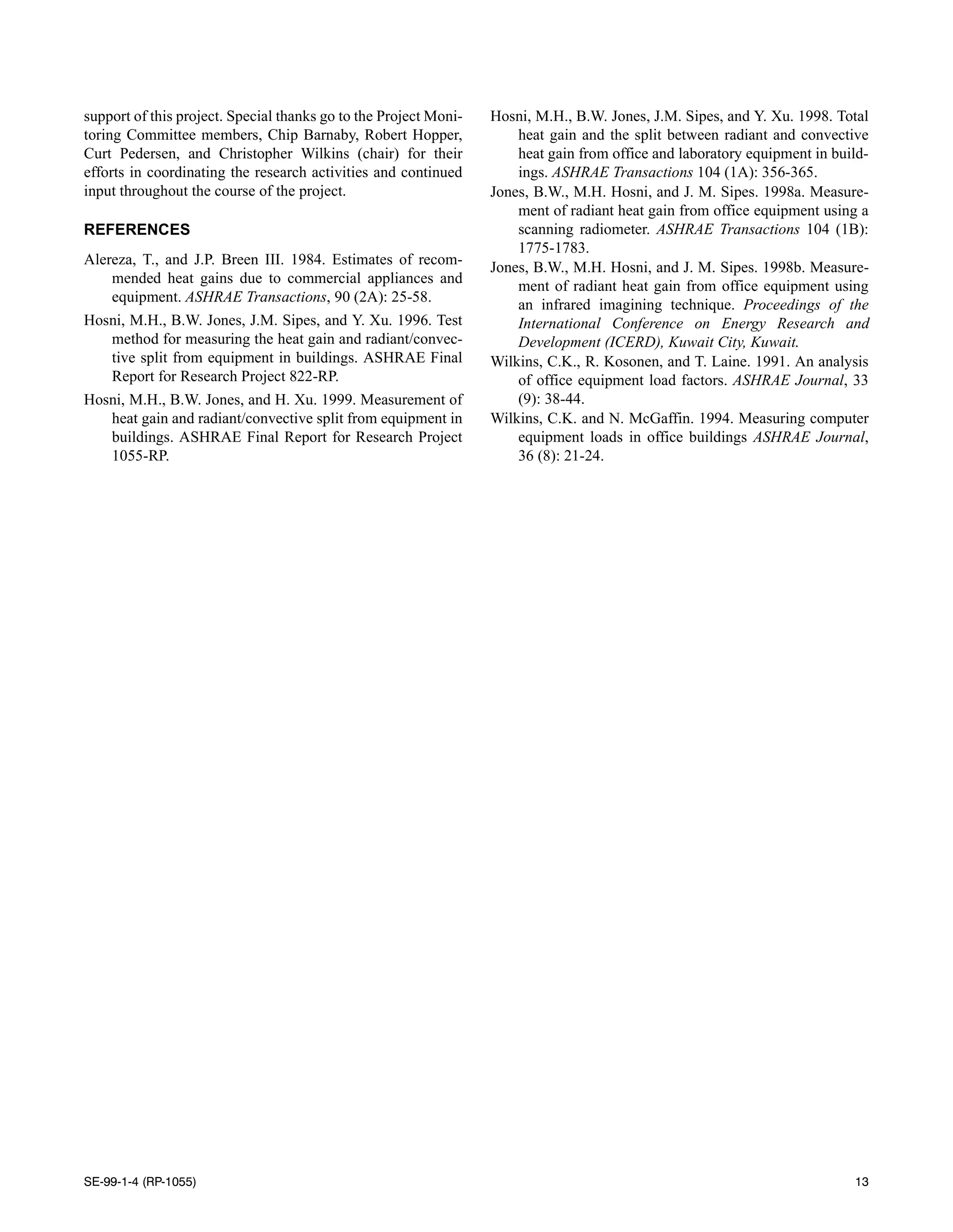 Heat gain valuees foe equipment | PDF