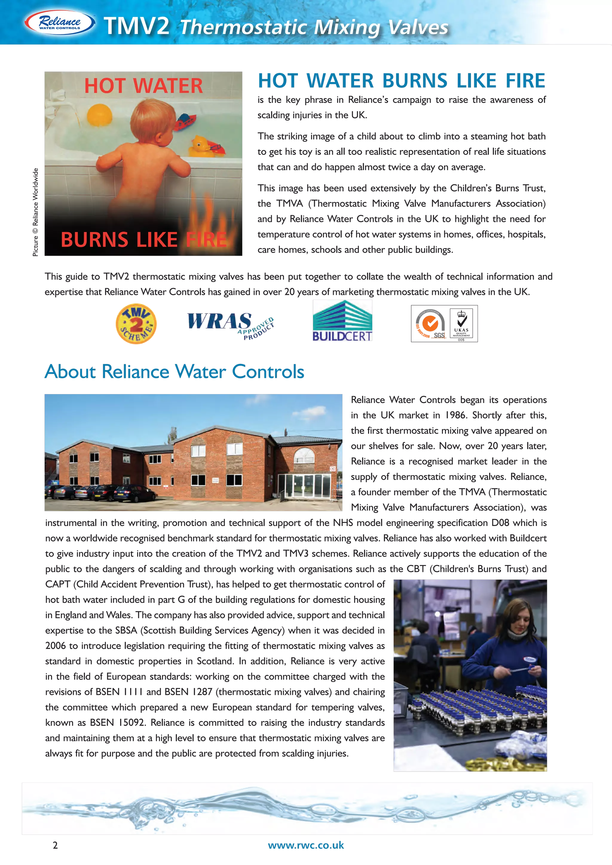 TMV2 Thermostatic Mixing Valves - Reliance Water Controls Brochure | PDF