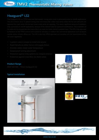 TMV2 Thermostatic Mixing Valves - Reliance Water Controls Brochure | PDF