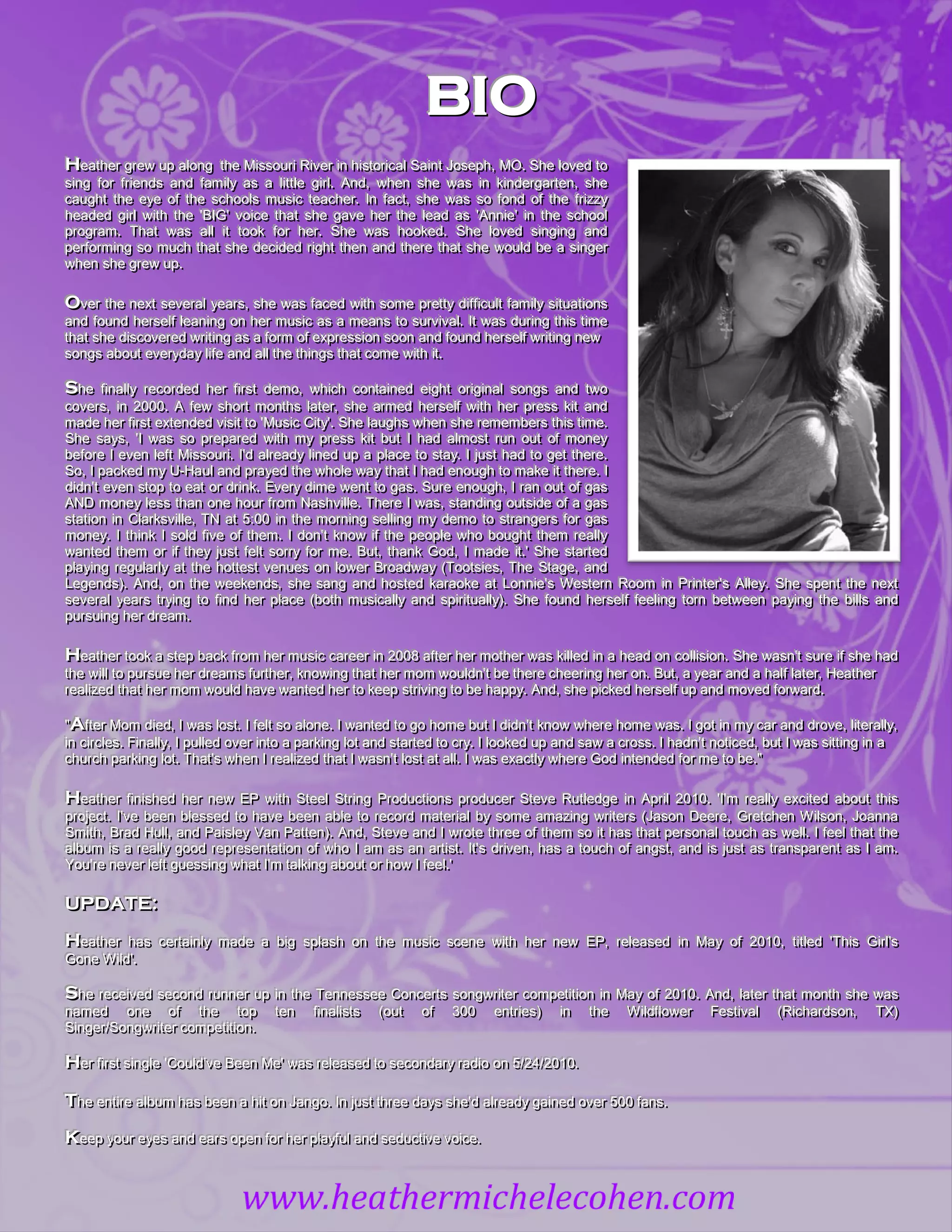 Heather Michele Cohen Press Kit | PDF | Country Music | Music