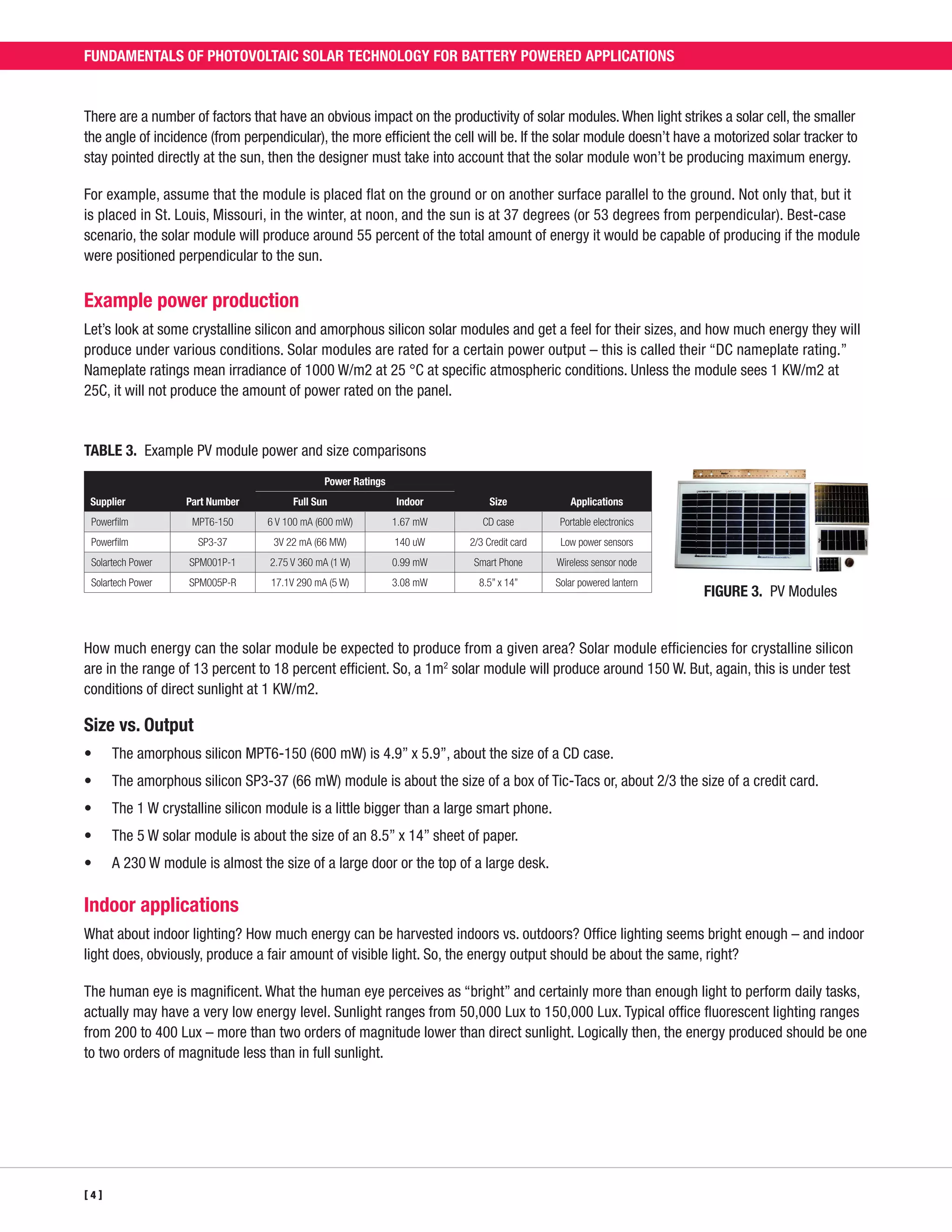 Fundamentals of Photovoltaic Solar Technology for Battery Powered ...