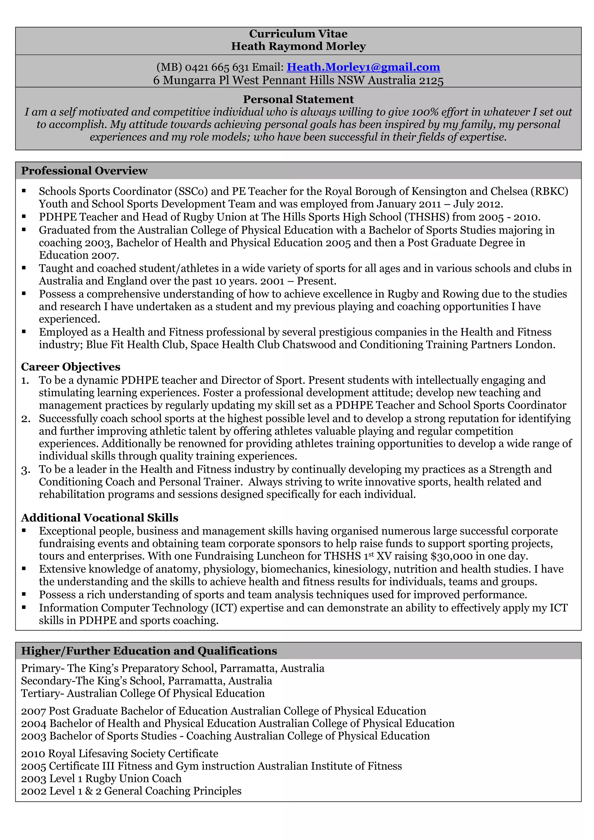 Heathmorleycv | PDF