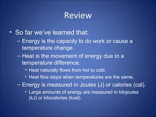 Heat in changes of state | PPT