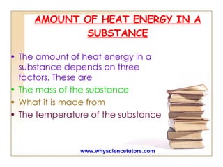 HEATING AND COOLING (TEMPERATURE AND THERMAL ENERGY) LESSON ONE | PPT